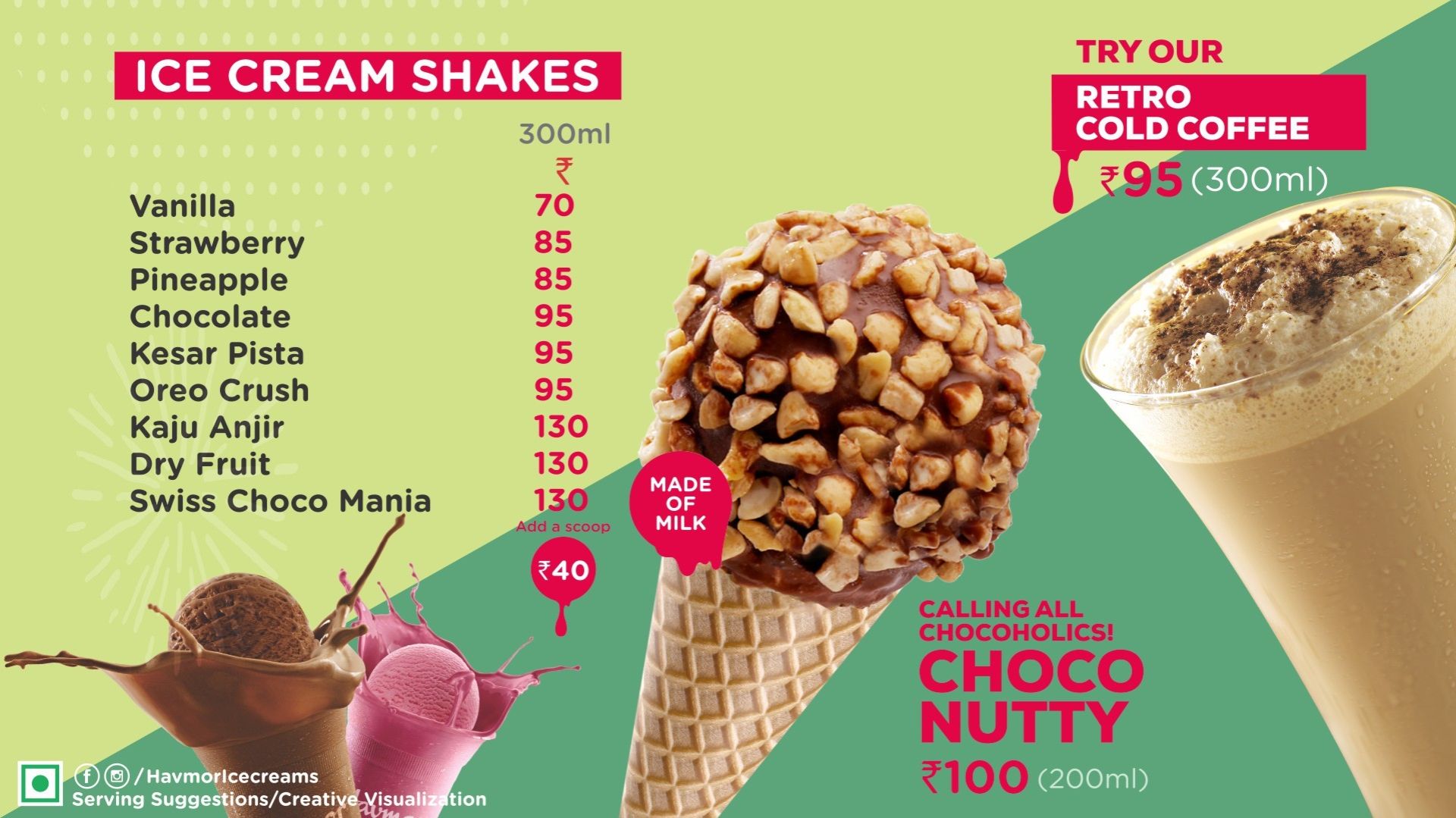 Menu Of Havmor Ice Cream Havmor Ice Cream Menu Naupada Thane Region